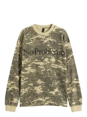 NO PROBLEMO Forest Waffle Ls T-shirt - Sand