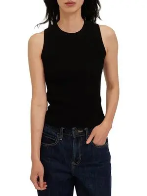 PROJECT SOCIAL T Ribbed Racerback Tank - Black