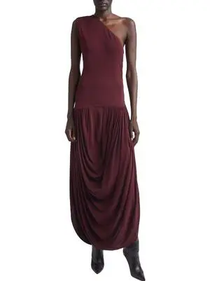 Brandon Maxwell Mila One-shoulder Jersey Dress - Merlot