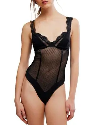 Free People Fiona Bodysuit - Black