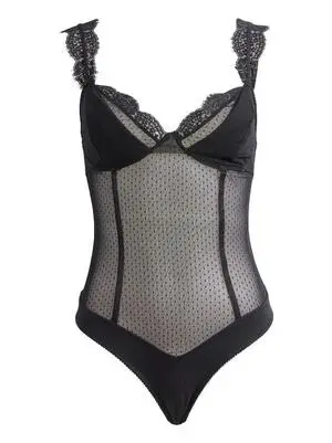 Free People Fiona Bodysuit - Black