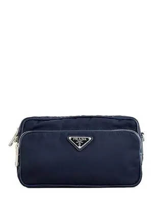 Shopbop Prada Double Pocket Tessuto Crossbody Bag - Blue