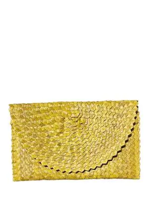 OHSUN Yellow Kenzie Straw Clutch - Lemon