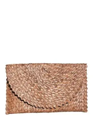 OHSUN Kenzie Clutch Woven Pandan Leaf - Brown