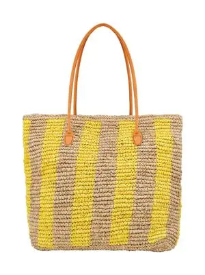 OHSUN Marna Stripe Raffia Tote Bag - Yellow