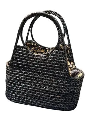 OHSUN Aiko Rattan Bucket Bag - Black
