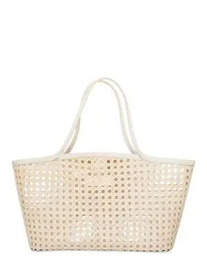 OHSUN Neutrals / Alex Rattan & Leather Bucket Bone - White