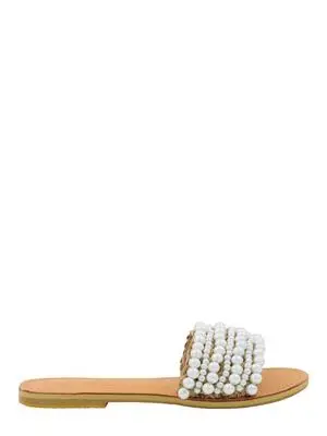 OHSUN /neutrals Jolie Raffia & Pearl Slides