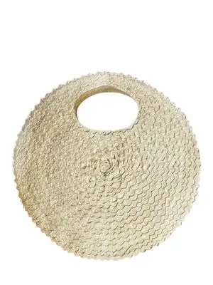 OHSUN Neutrals Finny Straw Handbag Vanilla - White