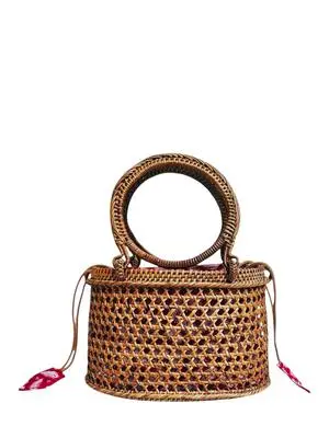 OHSUN Neutrals / Gale Rattan Crossbody Bag - Red