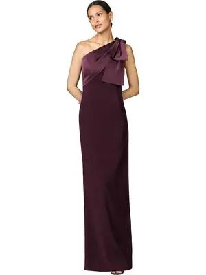 Sachin & Babi Sachin & Babi One Shoulder Column Gown Malbec