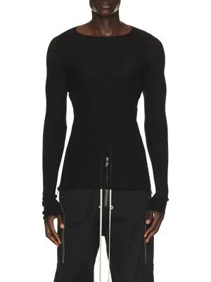 Rick Owens Ribbed Round Neck Shirt - Black