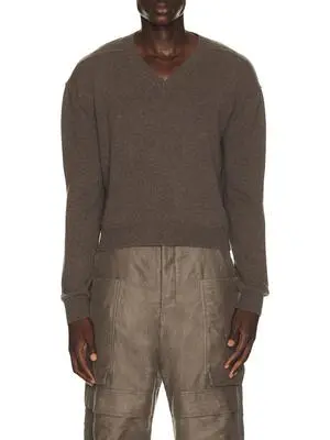 Rick Owens Tommy V Neck Sweater - Dust