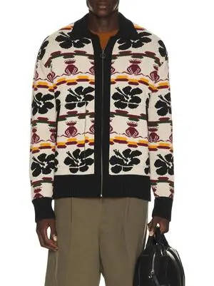 NICHOLAS DALEY Nicholas Daley Hibiscus Zip-Up Cardigan
