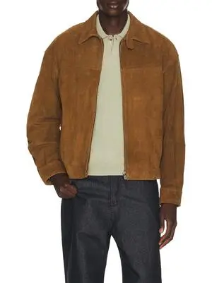LE17SEPTEMBRE Cow Suede Zip Blouson - Camel
