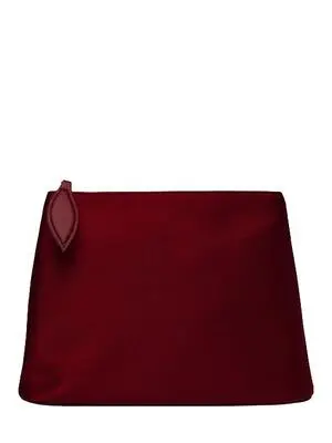 LIFFNER Zip Clutch Burgundy Satin - Red