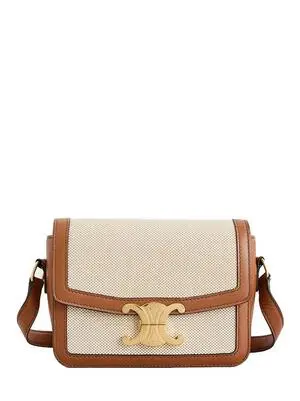 Shopbop Celine Triomphe Canvas Shoulder Bag - Neutral