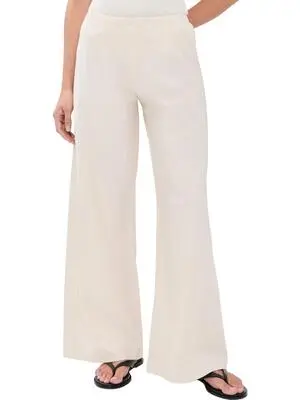 LA LIGNE Colby Poplin Wide Leg Pants - Bone
