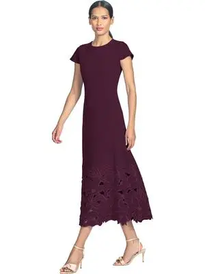 Sachin & Babi Crepe A-line Midi Dress - Black Cherry