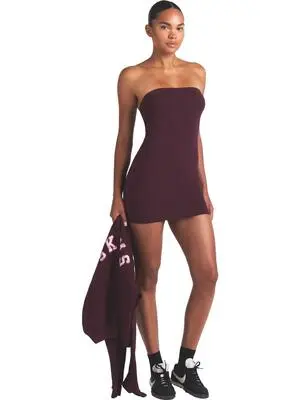 SKIMS Mini Tube Dress | Red | | Cotton Jersey - Currant