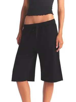 SKIMS Cotton Fleece Long Short - Onyx