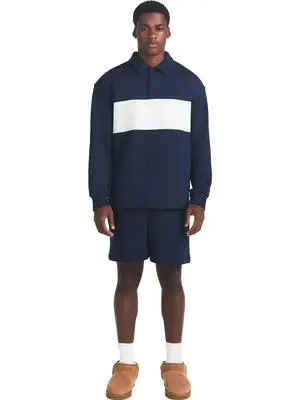 SKIMS Rugby Polo | Blue | | Fleece Lounge - Navy