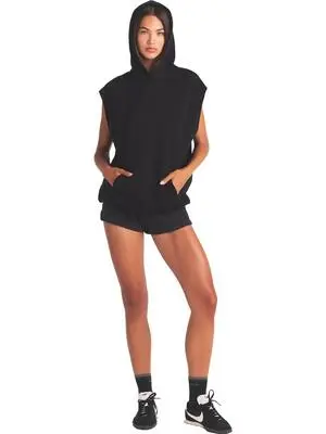 SKIMS Cotton Fleece Sleeveless Hoodie - Onyx