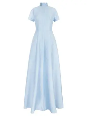 EMILIA WICKSTEAD Malinda Dress In Icy Blue Embossed Cloque