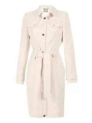 LUNA FASHION HOUSE Jacquard Trench Coat - White