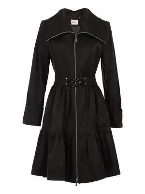 LUNA FASHION HOUSE Tailored Cotton Blend Coat - Black