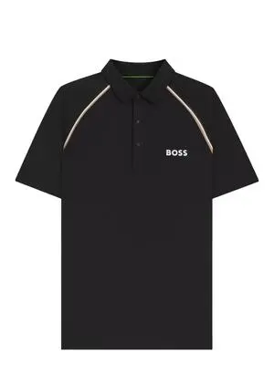 Hugo Boss Active Slim-fit Polo Shirt With Odour Control - Black