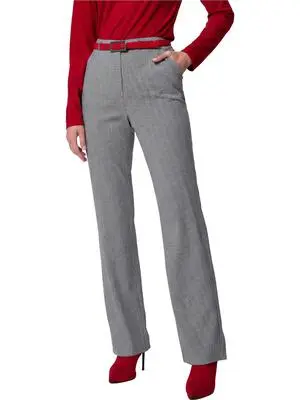 LUNA FASHION HOUSE Elena Houndstooth Tailored Pants - Grey