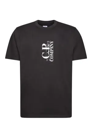 C.P. COMPANY Logo Printed Crewneck T-shirt - Black