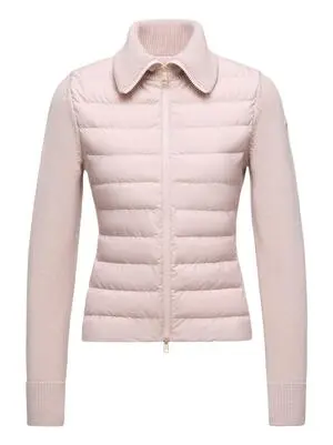 Moncler Padded Zip-up Wool Cardigan - Pink