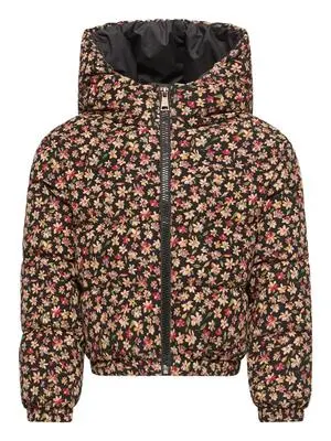 Moncler Nirea Floral Print Down Jacket - Black