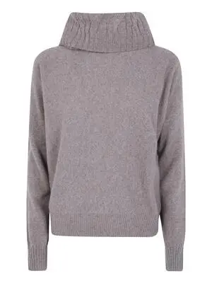 D.exterior High-neck Knit Sweater - Gray