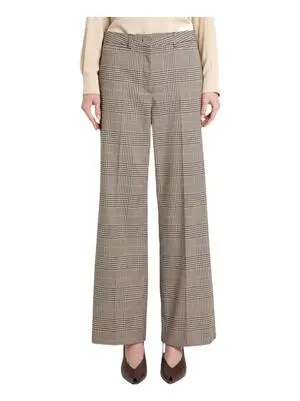 MARELLA Marella Canapa Checked Wide-Leg Pants