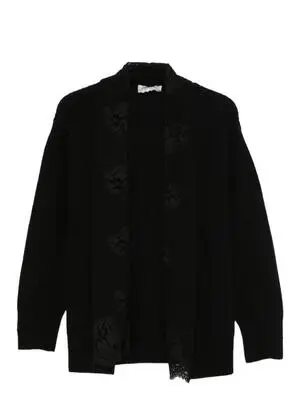 ERMANNO FIRENZE Lace-trim Cardigan - Black