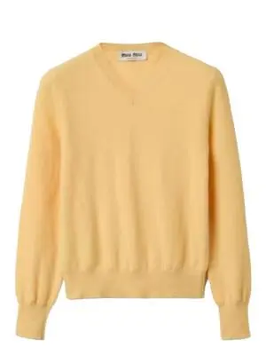 Miu Miu V-neck Wool Cardigan - Nude
