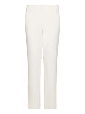 Marella Tailored Stretch Trousers With Belt Loops - White