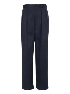 Nanamica Wide-leg Pleated Twill Trousers - Navy Blue