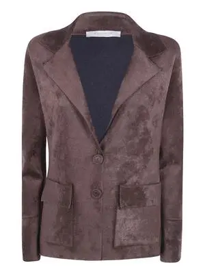 D.exterior Single-breasted Long-sleeve Blazer - Brown