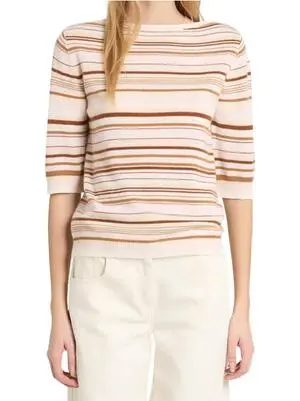 Marella Striped Sweater - White