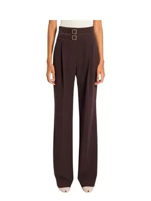 Marella High-waisted Pleated Trousers - Brown