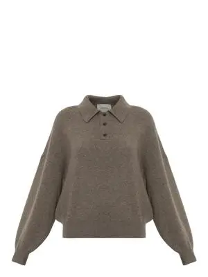 LISA YANG Lisa Yang Etta Knitted Polo Shirt Brown