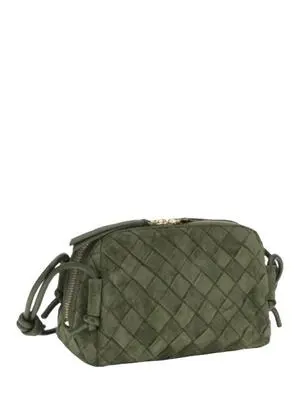 Bottega Veneta Woven Zippered Shoulder Bag - Green