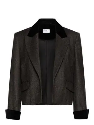 Marella Collared Cropped Casual Jacket - Brown