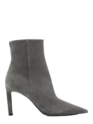 JIMMY CHOO Frankie Ab Pointed-toe Stiletto-heel Ankle Boots - Grey