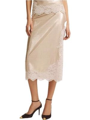 MARELLA Marella Sequin Embroidered Lace Detail Skirt