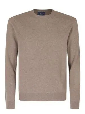 DRUMOHR Drumohr Long-Sleeved Crew-Neck Shirt Beige